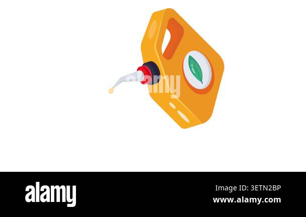 Trendy 2d style animated icon showcasing biofuel can Stock Video ...