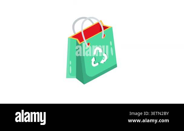 A 2d style animated icon of recycle bag is here Stock Video Footage - Alamy