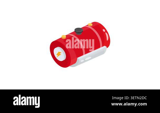 A trendy 2d style animated icon of power cell Stock Video Footage - Alamy
