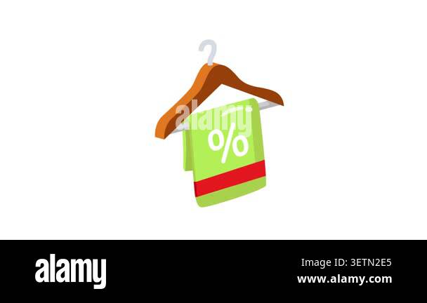 An amazing 2d animated icon of massive clothing discount Stock Video ...