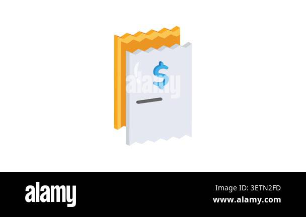 Grab this 2d style animated icon of printed invoice sheet Stock Video ...