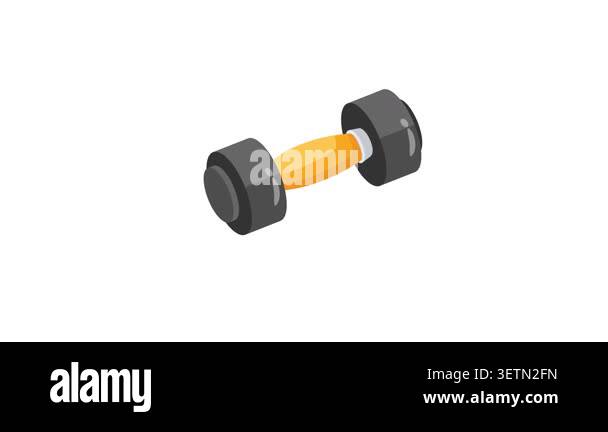Ready to use 3d style animated icon of workout dumbbell Stock Video ...