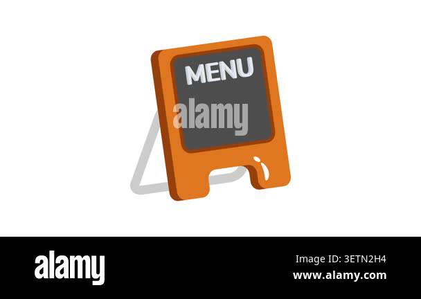 A vibrant cartoon style menu board, perfect for restaurants or cafes ...