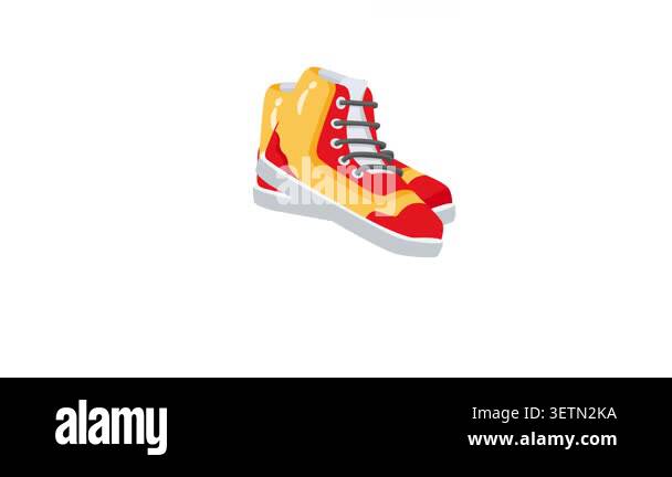 Well crafted 3d style animated icon showing sports shoes Stock Video ...