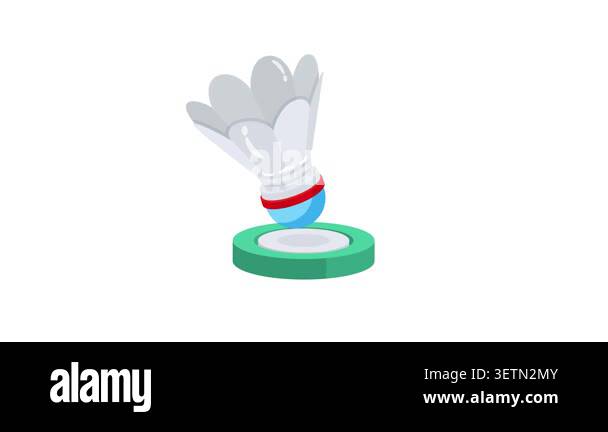 An editable 3d style animated icon showing badminton shuttlecock Stock ...