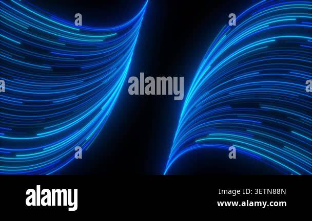 Creating A Futuristic Dynamic Blue Light Trails Flow Through A Dark ...