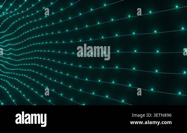 Abstract Technology Data Particle Glowing Lines Background Stock Video ...