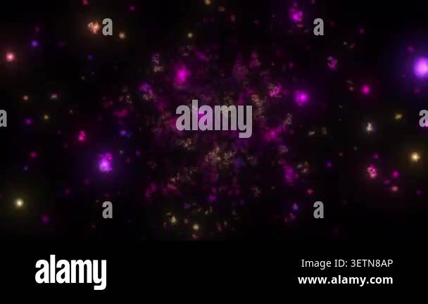 Abstract purple energy tunnel made of particles Video Animated ...