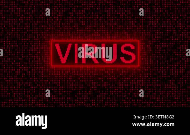 Virus Text Over Binary Code, Virus Over Computer Binary Background ...
