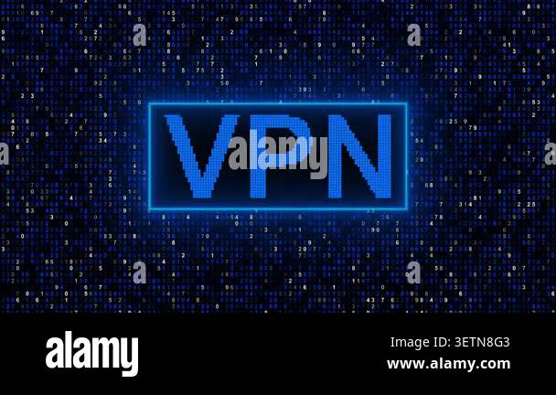 VPN Text Over Binary Code, VPN Over Computer Binary Background Stock ...