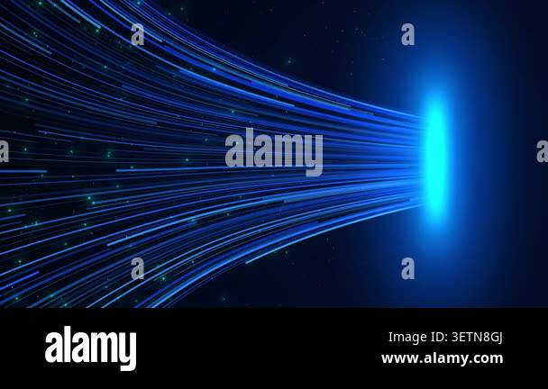 Abstract background technology High speed lines of light represent the ...