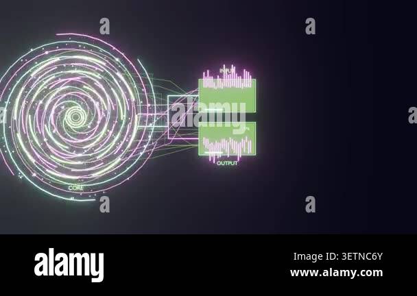 Neon curve lines round circle rotate endless 4k Stock Video Footage - Alamy