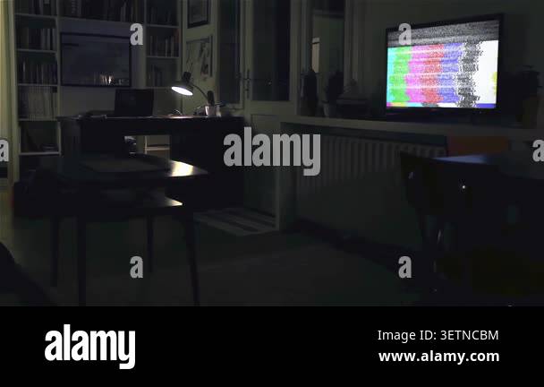 Prague, Czechia - November 20, 2018: Dark Living Room Night Interior ...
