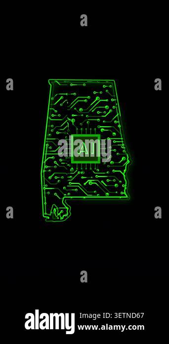 Alabama State (USA) Map Map Chipset Technology Opener, Suitable for USA ...