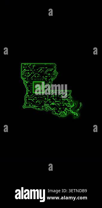Louisiana State (USA) Map Map Chipset Technology Opener, Suitable for ...