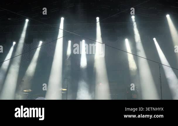Empty stage lighting with swirling smoke effects Stock Video Footage ...