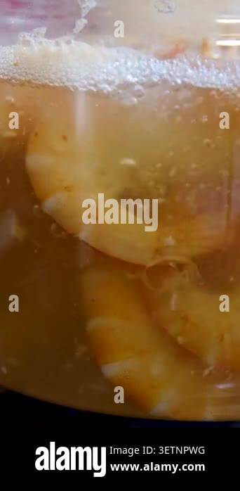 recipe cooking process video set to cook shrimp. boil shrimp pot. High ...