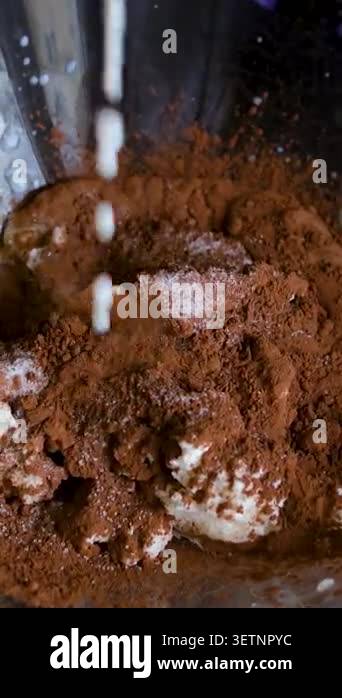 add milk to cocoa to make a cocoa and cottage cheese dessert. Baker or ...