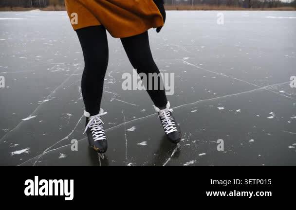 Follow me shot of beautiful red-haired woman holds male hand sliding on ...