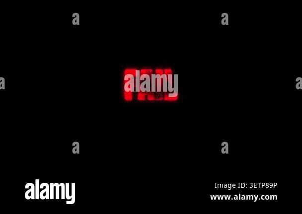 Stylish retro film Fail title animation with glowing red vintage ...