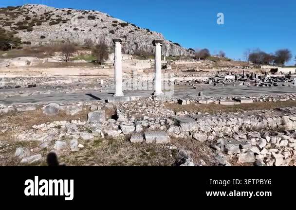Ancient Ruins at archaeological area of Philippi, Eastern Macedonia and ...