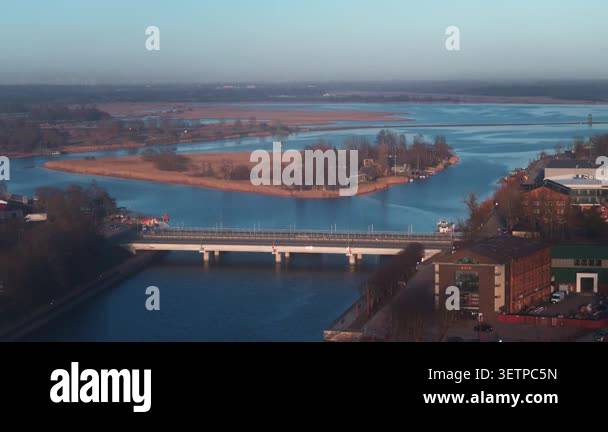 Aerial view includes reed islands, a concrete bridge, and the MAJA ...