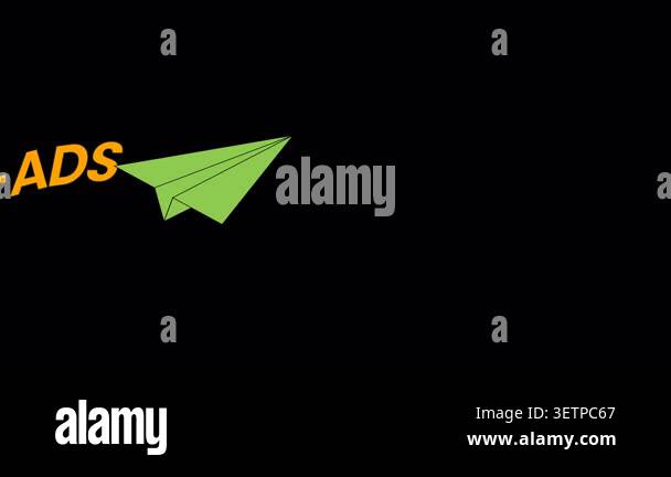 Paper Plane Delivering Digital Advertising Messages Stock Video Footage ...