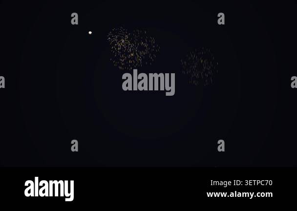 Yellow Fireworks Celebration Sequence Loop Stock Video Footage - Alamy