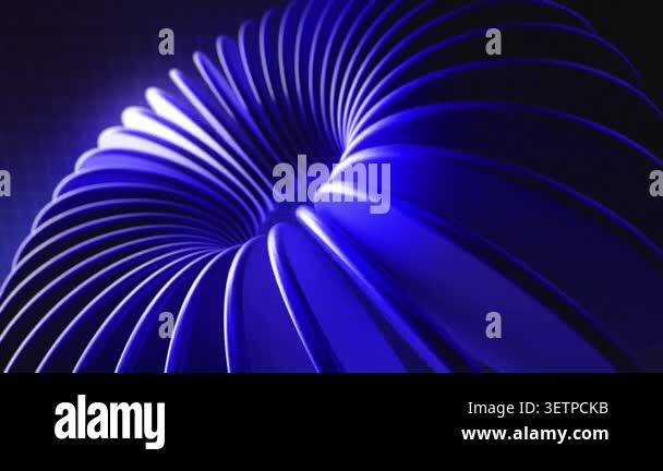 Retro-futuristic motion background with glossy curved forms and glowing ...