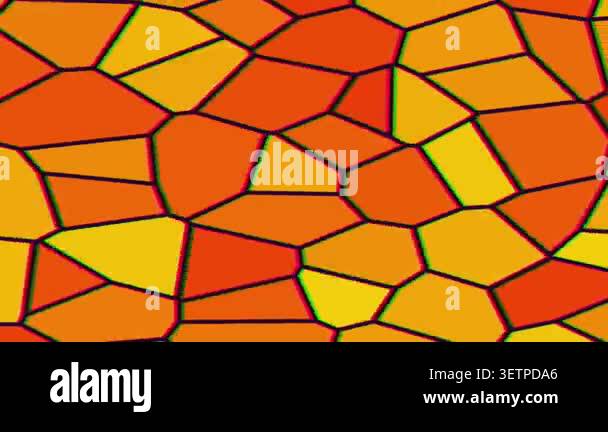 Abstract Orange Yellow Geometric Mosaic Background Animation with ...