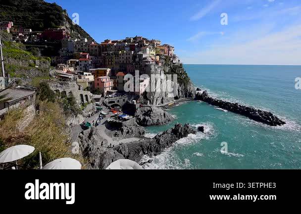 Manarola is a small coastal town in Liguria, Northern Italy, and one of ...