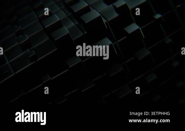 Abstract 3D Dark Cube Grid Evolving Slowly with Deep Shadows Futuristic ...