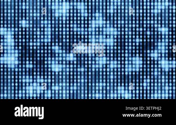 Glowing blue LED screen panel with blinking lights. Abstract digital ...