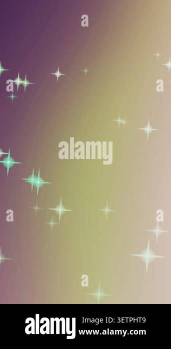 Magical Sparkling Stars on Purple and Gold Gradient Vertical Background ...