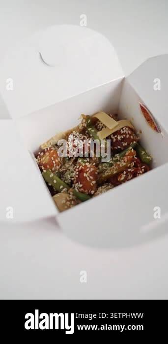 Delicious Asian takeout stir-fry with chicken, rice, green beans, and ...