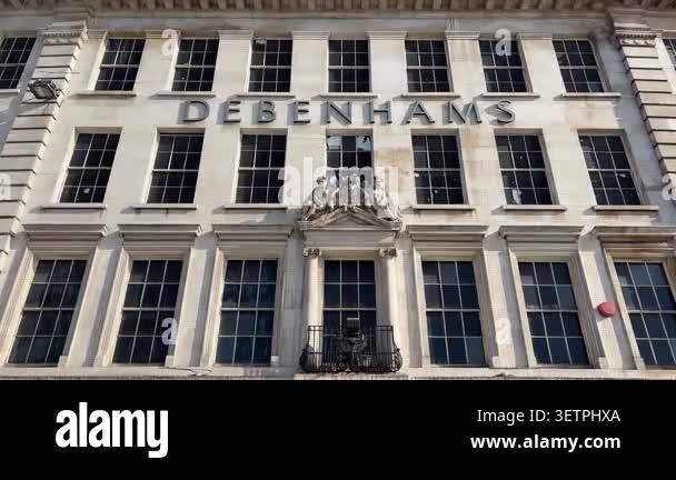 Close-up view of the historic Debenhams building in Old Market Square ...