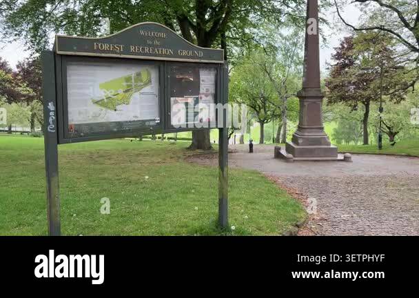 Entrance view of Forest Recreation Ground in Nottingham, a large public ...