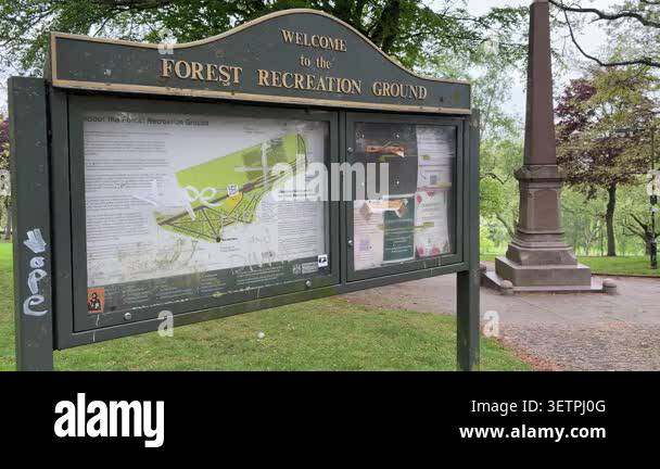 Entrance view of Forest Recreation Ground in Nottingham, a large public ...