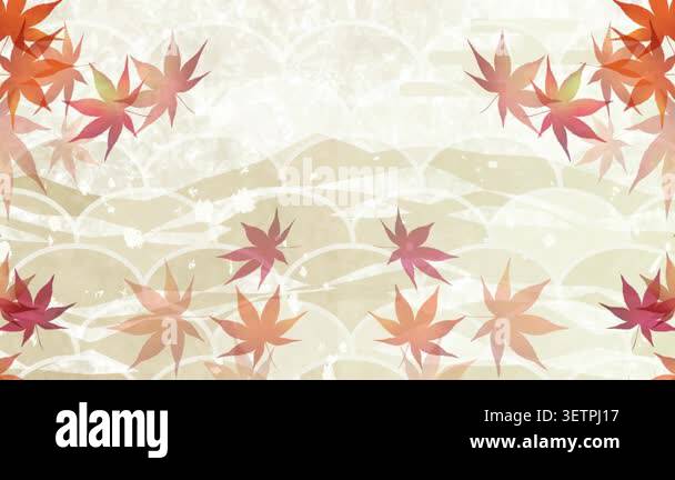 Japanese Maple Leaves on Traditional Pattern 4K Stock Video Footage - Alamy