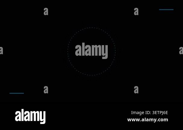 A high-contrast digital graphic featuring a simple white dotted circle ...