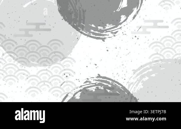Japanese Traditional Patterned Ink Wash Abstract 4K Stock Video Footage ...
