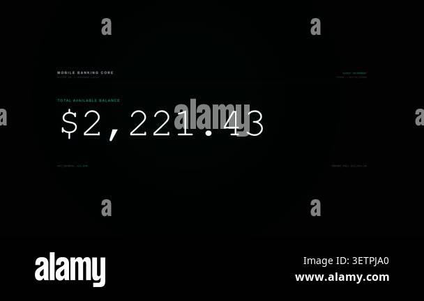 A minimalist digital interface showing a currency balance in a ...