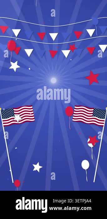 Flags and confetti for the 4th of July American Independence Day copy ...