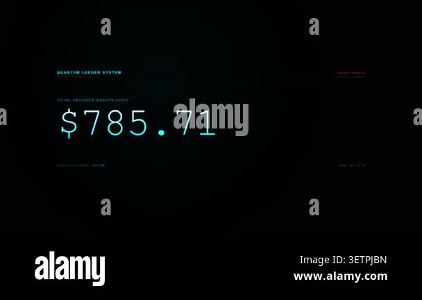 A digital financial dashboard interface showing changing currency ...