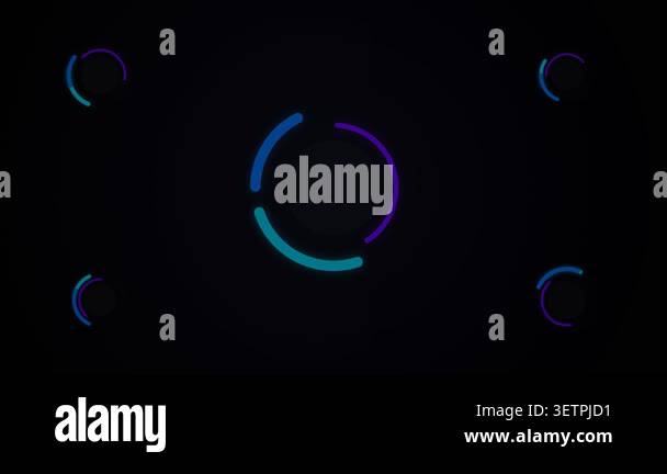 An abstract digital graphic featuring a set of circular loading ...