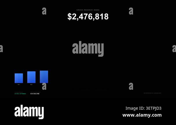 A professional business presentation slide featuring a blue bar chart ...