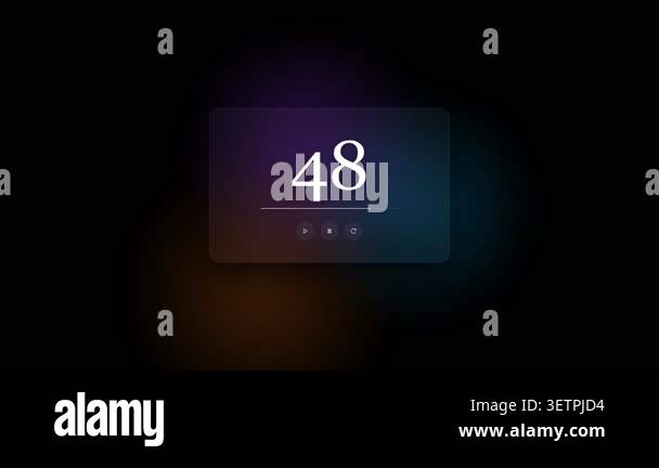A sleek digital interface displaying changing countdown numbers in a ...