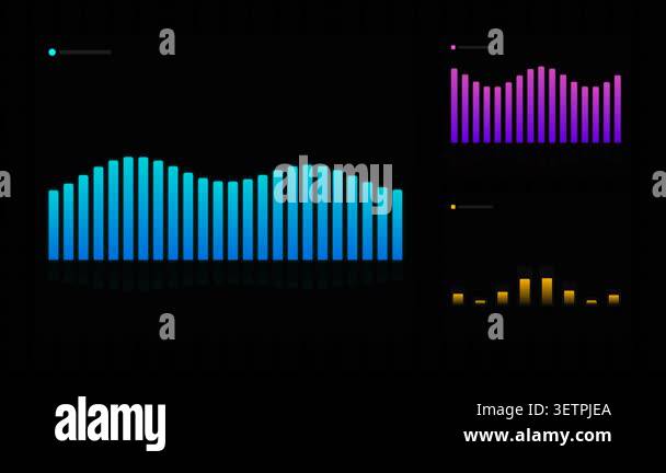 A professional digital interface featuring three gradient-colored bar ...