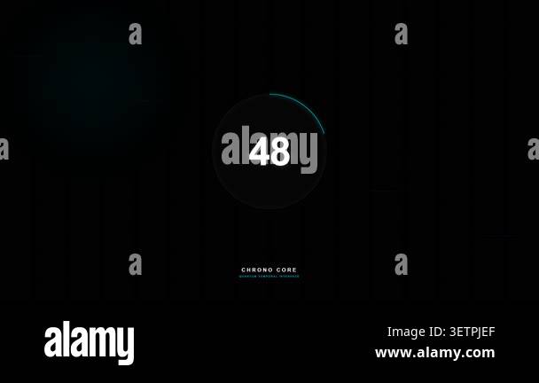 A sleek digital countdown timer featuring a minimalist circular glowing ...