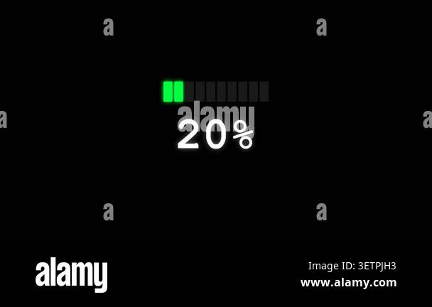 Two digital progress indicators presented on a black background ...